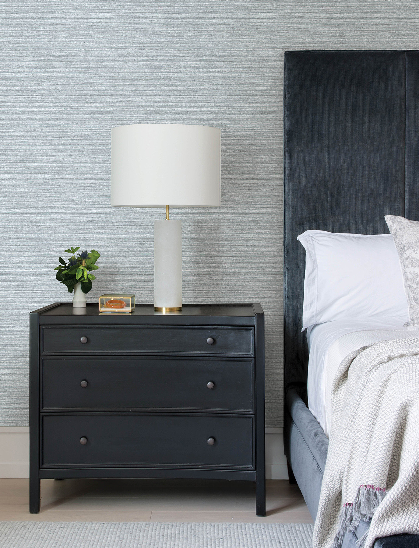 Hazen Light Blue Shimmer Stripe Wallpaper, Bolt - Contemporary ...