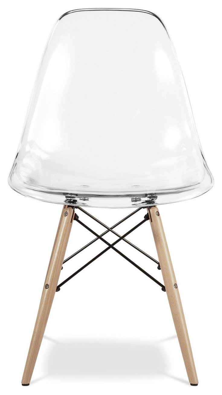 Pyramid Dining Chair, Clear, 2-Pack - Modern - Dining Chairs - by First ...