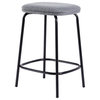 Walker Edison 24" Upholstered Metal Counter Stool in Charcoal (Set of 2 ...
