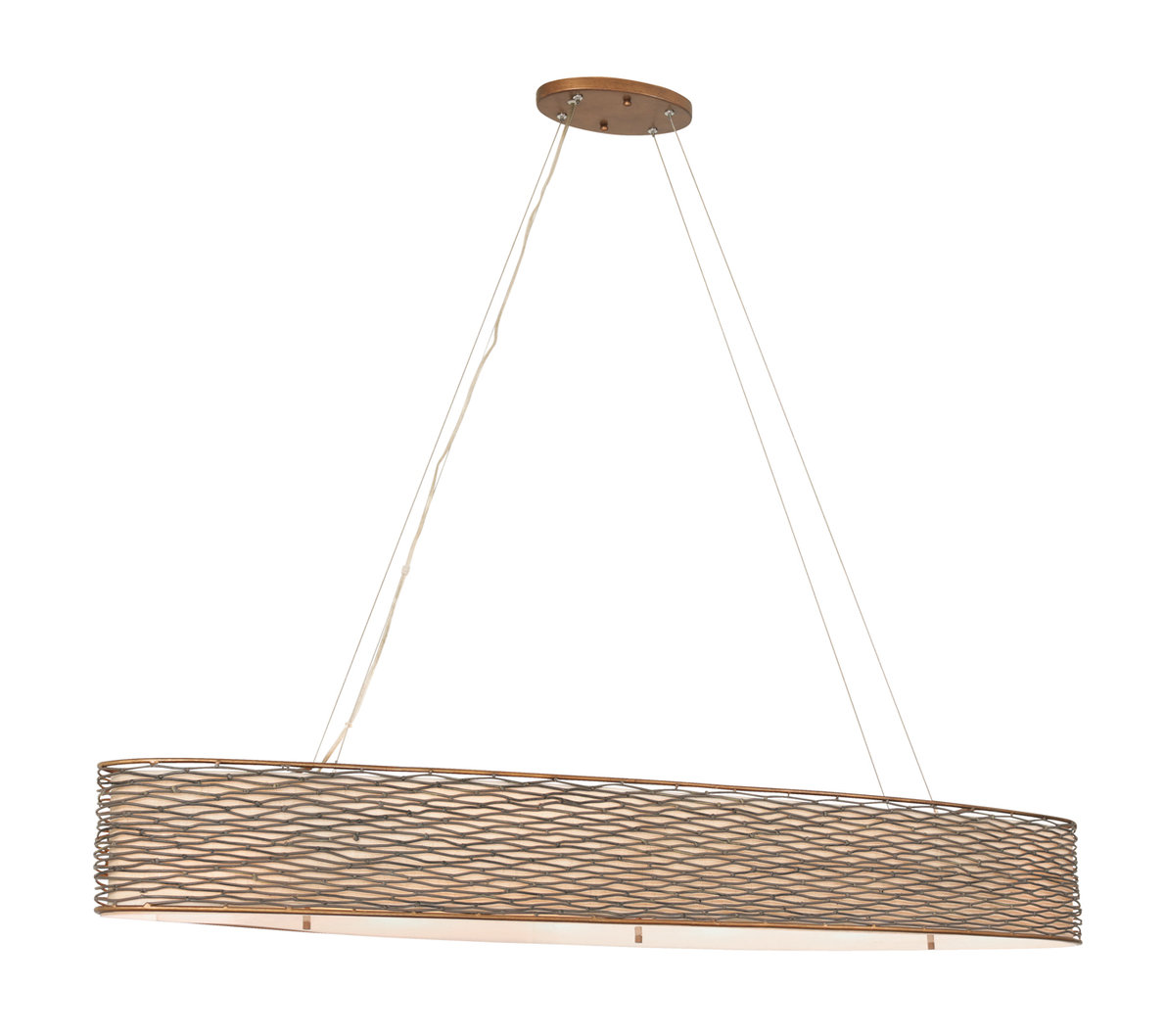 Flow 6-Light Oval Linear Pendant, Hammered Ore - Contemporary - Pendant ...