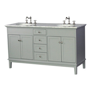 60" Contemporary Style Double Sink Bathroom Vanity, Model 301-60 GK ...