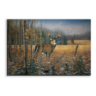 Wall Art, November Whitetail Deer, 24"x16" - Rustic - Prints And ...