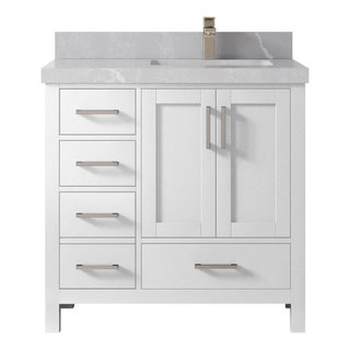 Malibu 36 Right Offset Bath Vanity, 36" Right Offset - Transitional ...