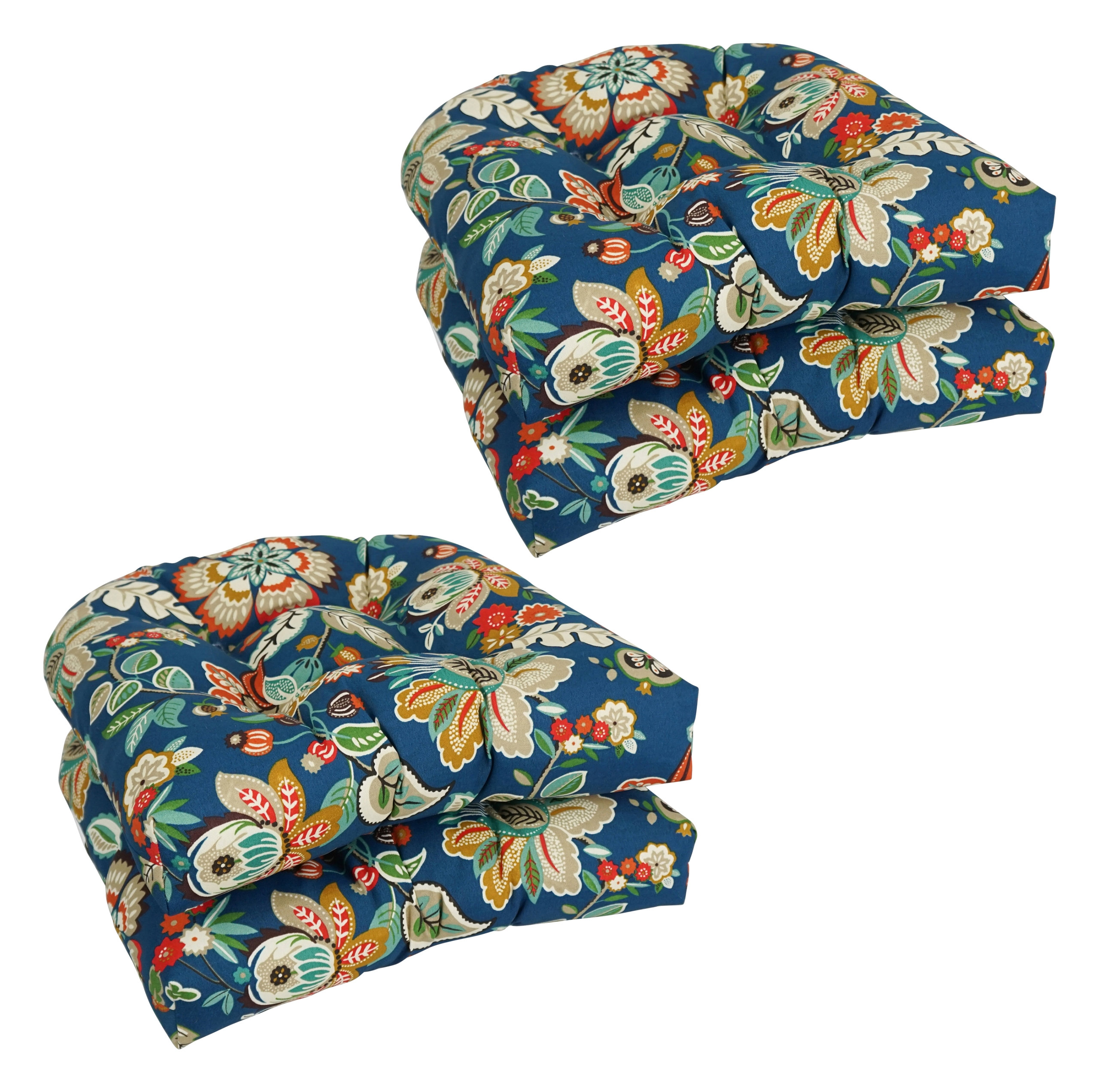 19" U-Shaped Patterned Tufted Dining Chair Cushions, Set of 4, Telfair ...