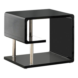Benzara BM123100 Ninove Contemporary Style End Table, Black - Contemporary - Side Tables And End ...
