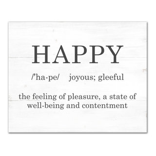 Happy Definition 16x20 Canvas Wall Art, 20x16 - Contemporary - Prints ...