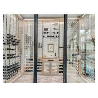 An Elevated Serene Wine Room - Beach Style - Wine Cellar - Dallas - by Vineyard Wine Cellars | Houzz