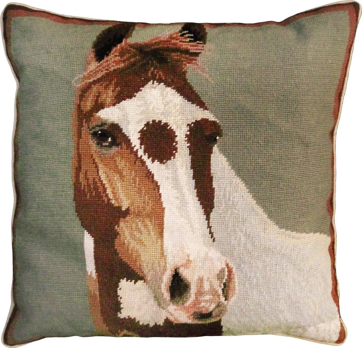 Equestrian Style Handcrafted Horse Pillow, 20x20 - Contemporary ...