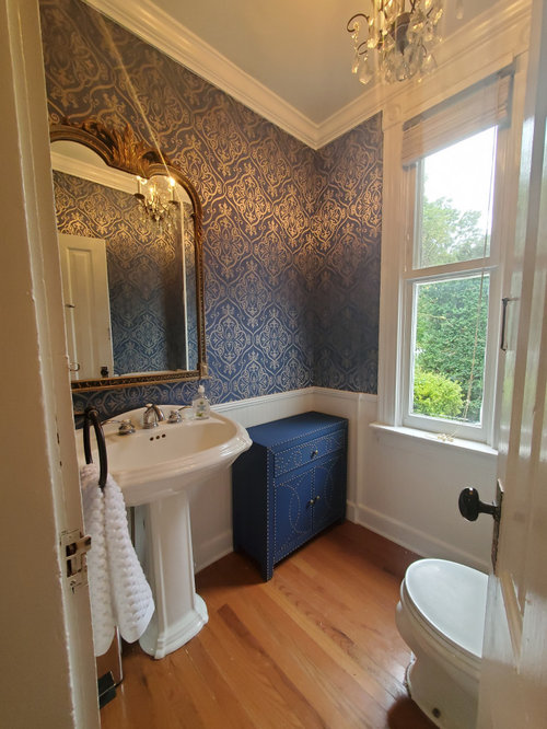 Before and after Victorian powder room
