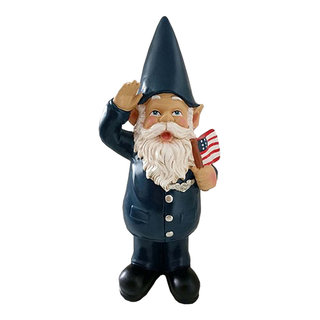 12" Resin Air Force Gnome - Contemporary - Garden Statues And Yard Art ...