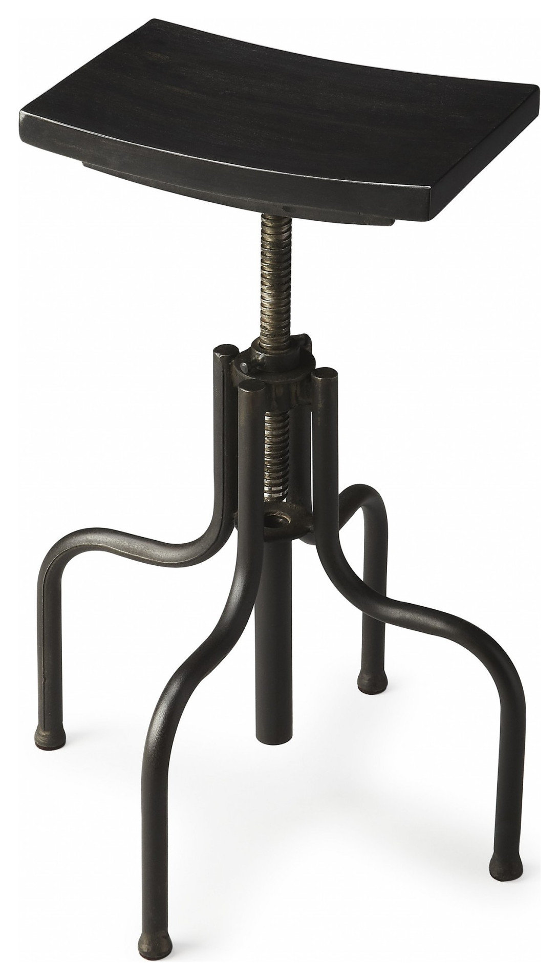 Reclaimed Wood Revolving Bar Stool - Industrial - Bar Stools And ...