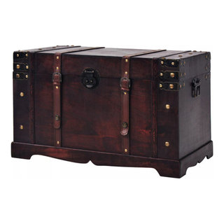 Vintage Treasure Chest Wood 26" - Traditional - Accent Chests And ...