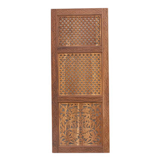 Carved Reclaimed Teak Safavid Jali Door - Traditional - Front Doors ...