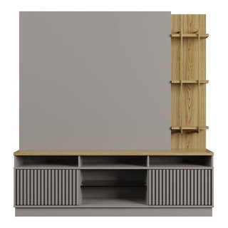Manhattan Comfort Pomander Free Standing Entertainment Center in Gray ...