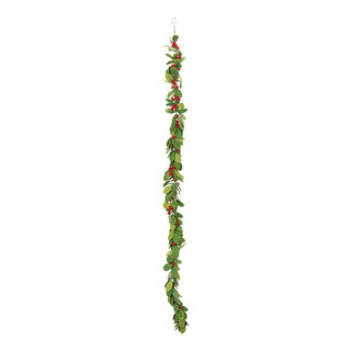 Fabric Mistletoe String Garland, Set of 2 - Traditional - Wreaths And ...
