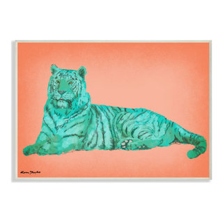 Cyan Pink Tiger Design, 13"x19" - Contemporary - Prints And Posters ...