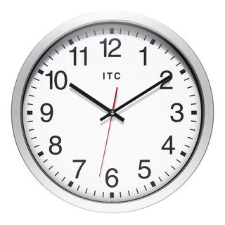 Infinity Instruments 14" Obsidian Business Clock, Silver - Transitional ...