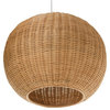 Handwoven Wicker Ball Pendant Light, Natural - Tropical - Pendant ...