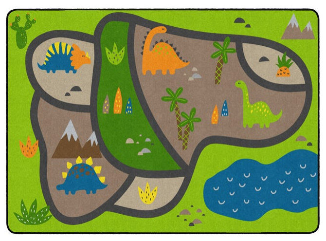 Flagship Carpets FA1844-22FS Dino Map, 4'x6' - Contemporary - Kids Rugs ...