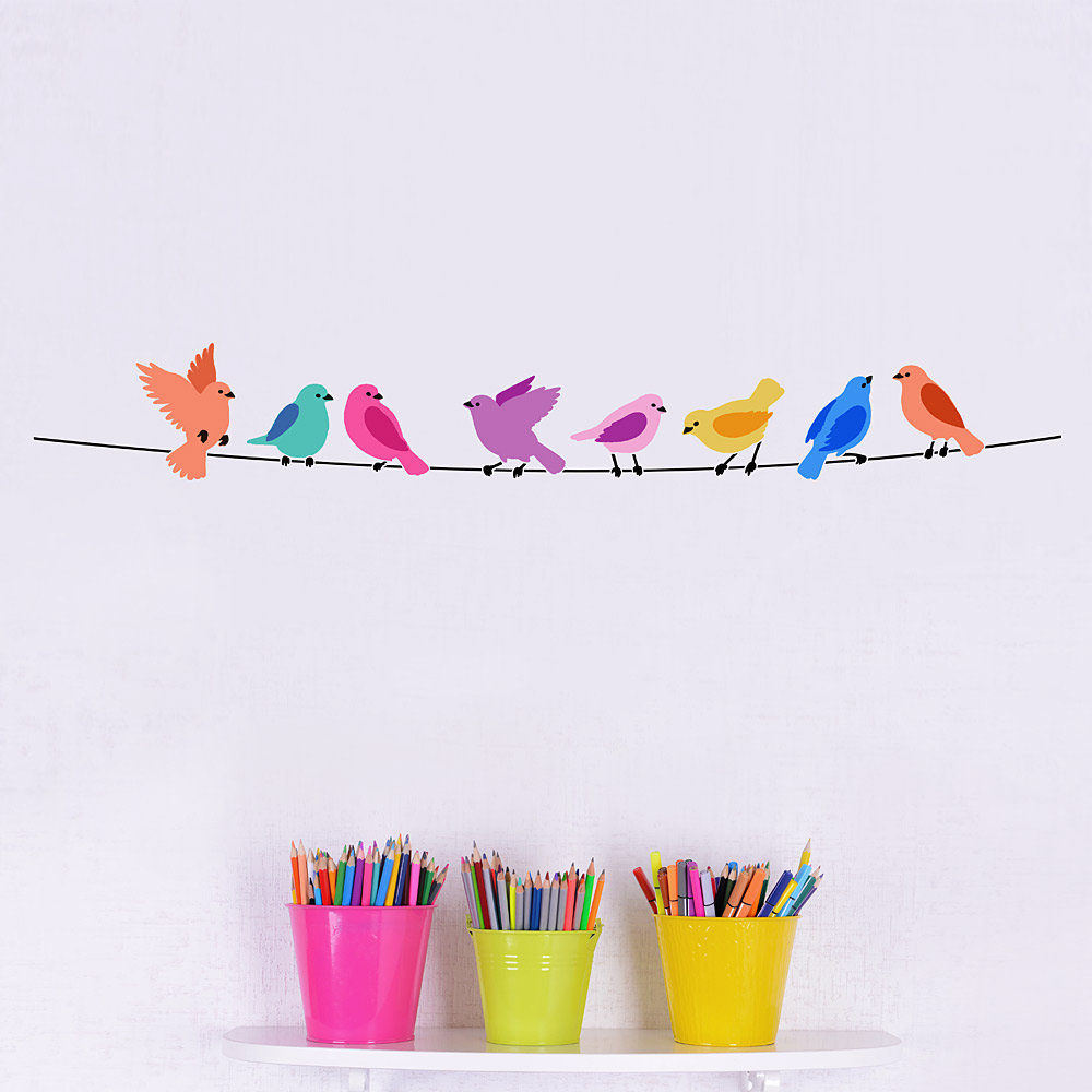 Cute Birds On A Wire Border Stencil, Stencils For Walls, Nursery Decor ...