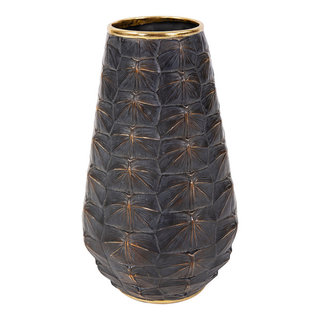 Tortoise Shell Textured Vase, Large - Contemporary - Vases - by Howard ...