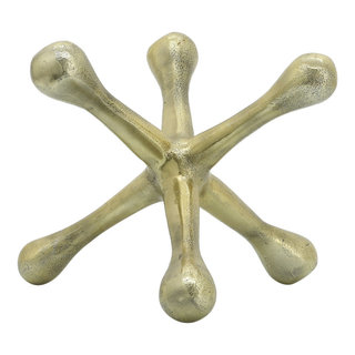 Gold Metal Jacks Sculpture 8" - Midcentury - Decorative Objects And ...