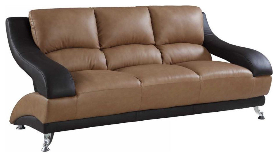 38" Dazzling Twoto Tone Leather Sofa - Contemporary - Sofas - by ...