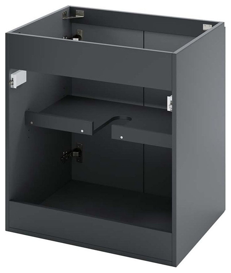 Modway Vitality 23" Plastic and Wood Wall-Mount Bathroom Vanity in Gray ...