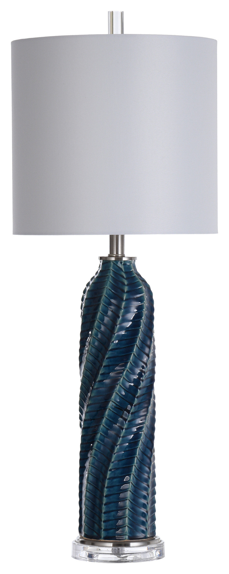 StyleCraft Ceramic Swirl Table Lamp With White Fabric Shade L330525DS ...