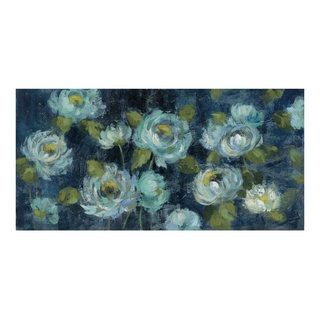 "Indigo Mums" Digital Paper Print by Silvia Vassileva, 26"x14", 24"x48 ...