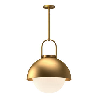 Harper pendants,Aged Gold | Opal Matte Glass D15-3/4" x H19-7/8 ...