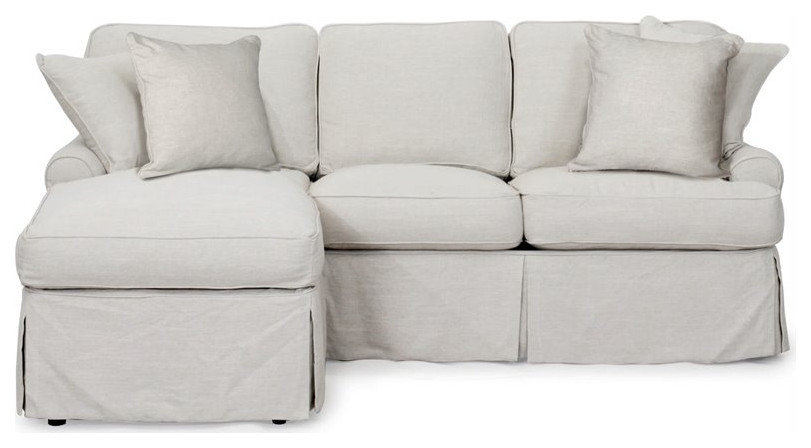 Sunset Trading Horizon Fabric Slipcover Reversible Chaise Sleeper Sofa in Gray - Farmhouse ...