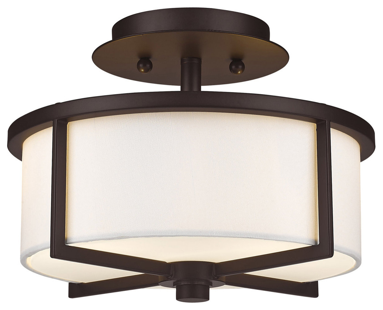 Livex 51072-07 2-Light Bronze Ceiling Mount, Bronze - Transitional ...