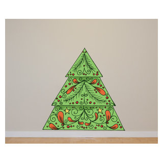 Christmas Tree Vinyl Wall Decal ChristmasTreeUScolor003, 8 in ...