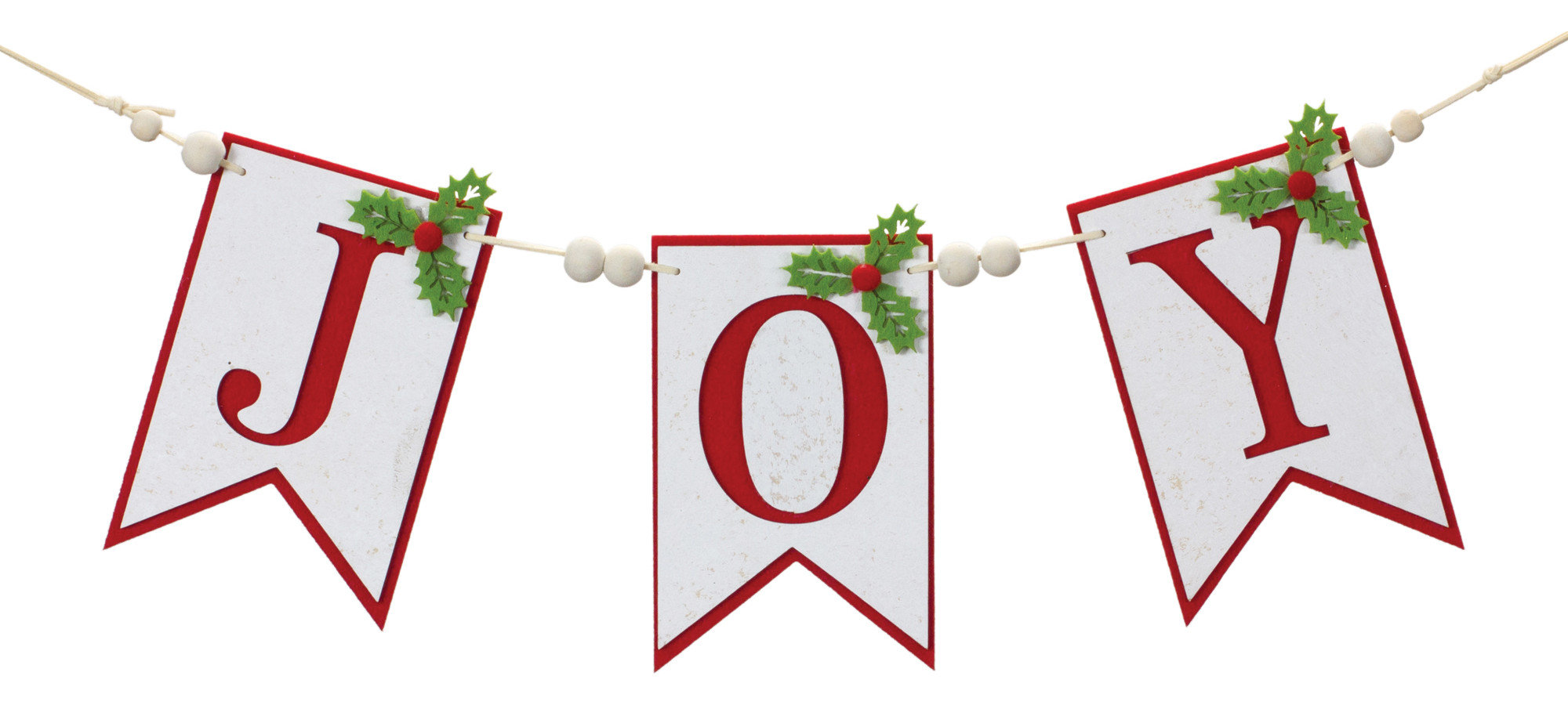 Joy Holiday Banner Garland 21"L - Traditional - Wreaths And Garlands ...