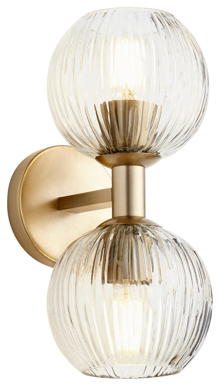 Helios 2 Light Wall Sconce, Aged Brass - Transitional - Wall Sconces ...