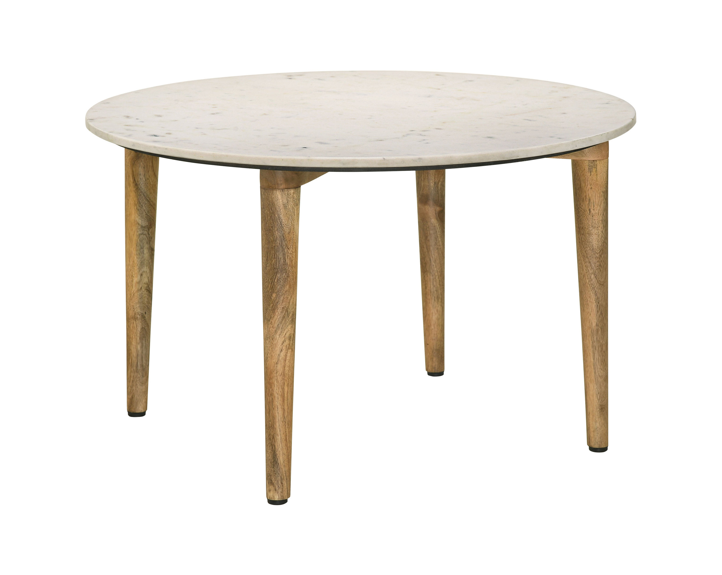 Aldis Round Marble Top Coffee Table White and Natural - Midcentury ...