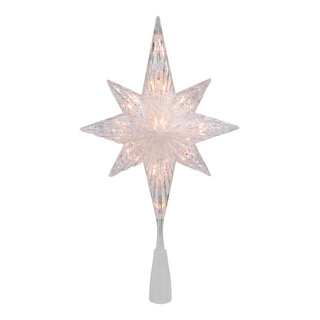 Lighted Bethlehem Star Christmas Tree Topper Clear Lights 11 " - Modern ...