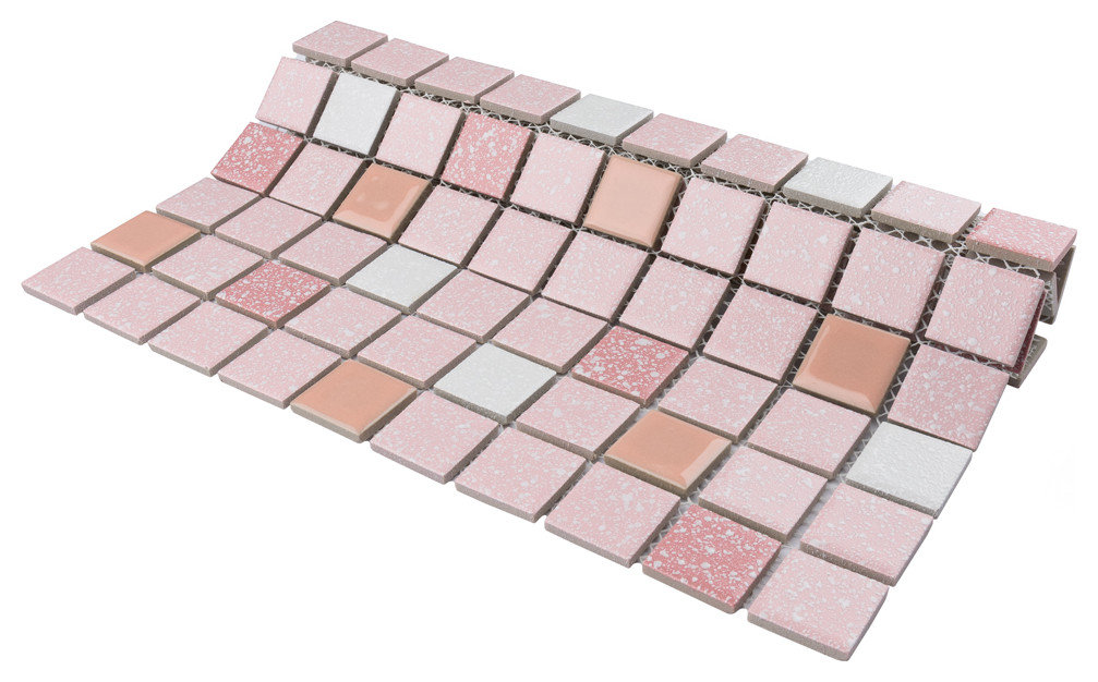Crystalline Straight Edge Porcelain Floor and Wall Mosaic Tile Sample ...