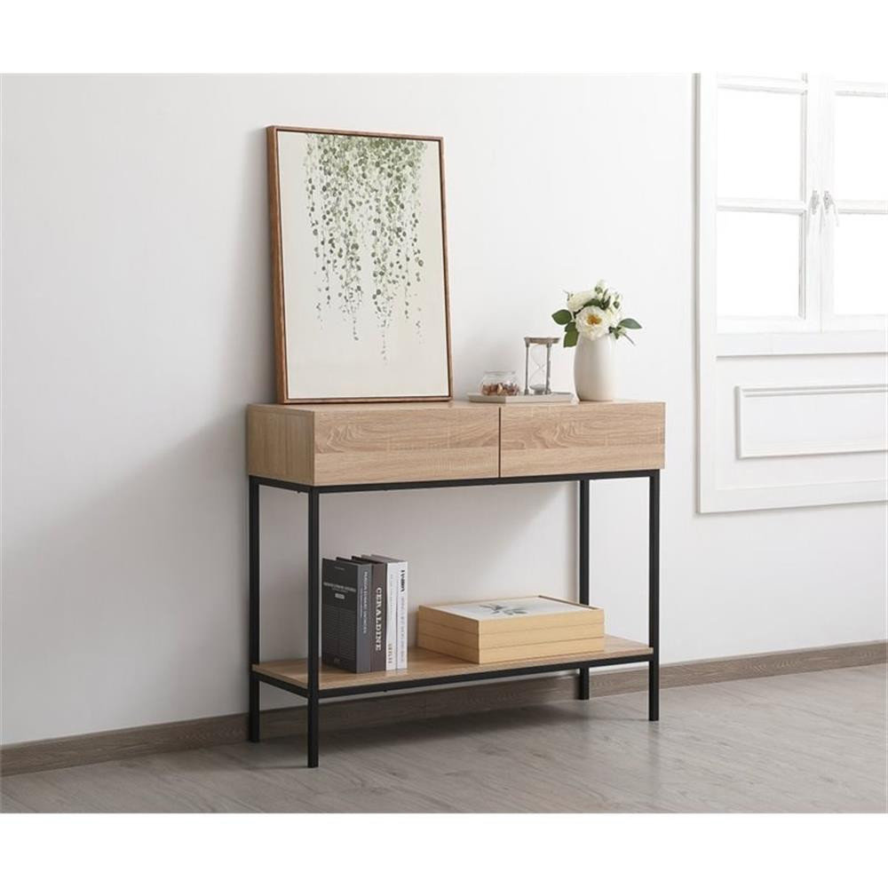 Elegant Decor Emerson 42" Metal and MDF Console Table in Black ...