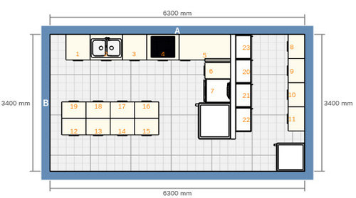 Kitchen layout breakfast bar v island | Houzz AU