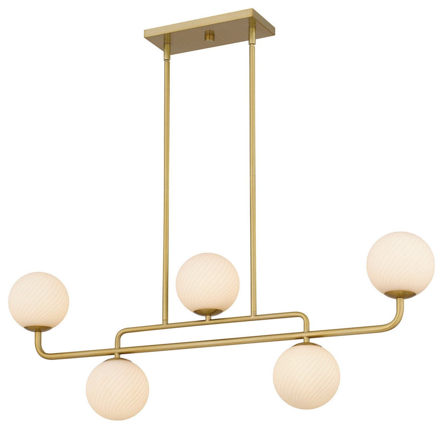 Regis 5-Light Linear Chandelier, Brushed Gold - Contemporary - Kitchen ...