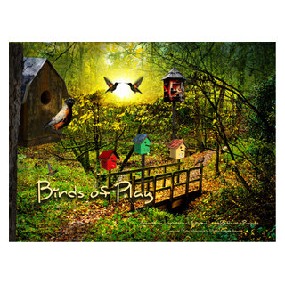 Birds of Play, 08"x10" - Contemporary - Prints And Posters - by Michael ...