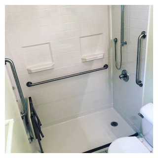 No Entry Shower with Shower Seat and Grab Bars - Modern - Bathroom ...