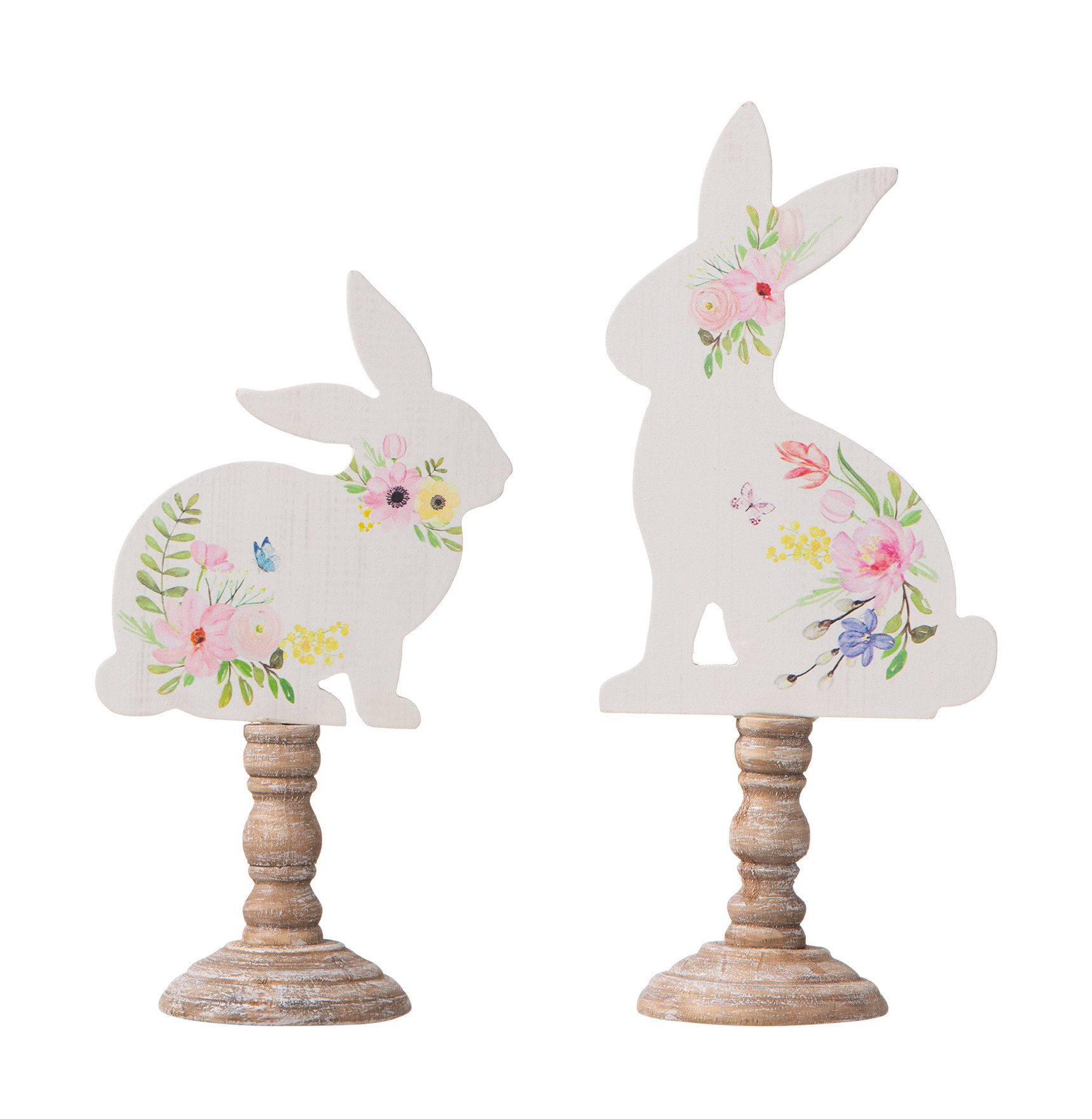 Easter Wooden Bunny Table Decor, Set of 2 - Rustic - Holiday Accents ...