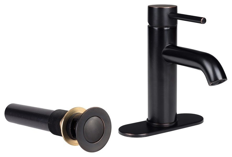 European Single Post Bathroom Faucet with Drain and Deck Plate Oil ...