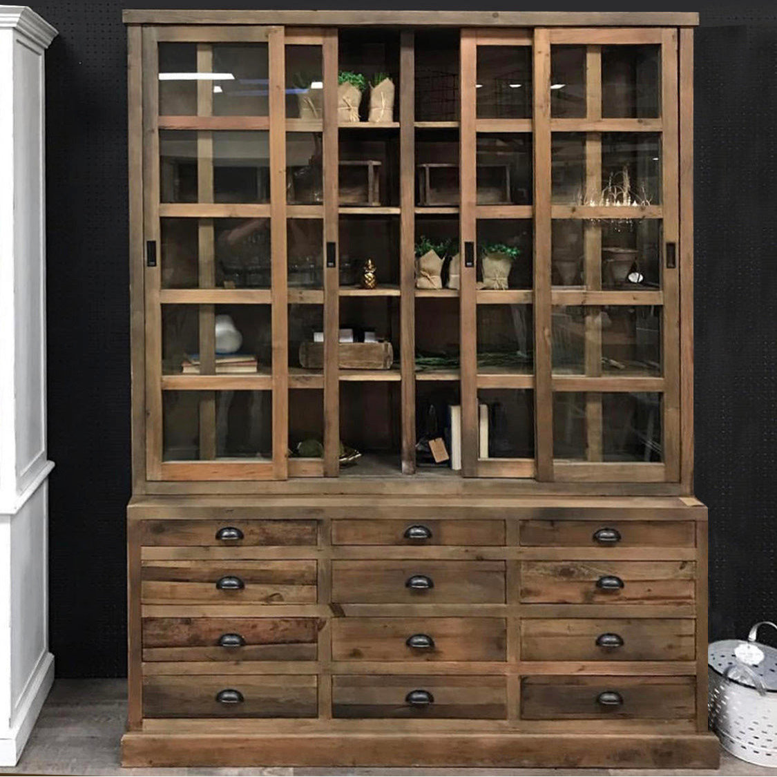 Salvaged Pine Display Cabinet - Rustic - China Cabinets And Hutches ...