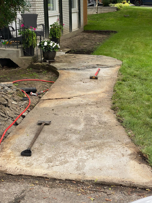 Resurfacing an old concrete walkway