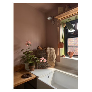 Extra large Butler Sink, Oak Workbench and Shelving - Contemporary ...