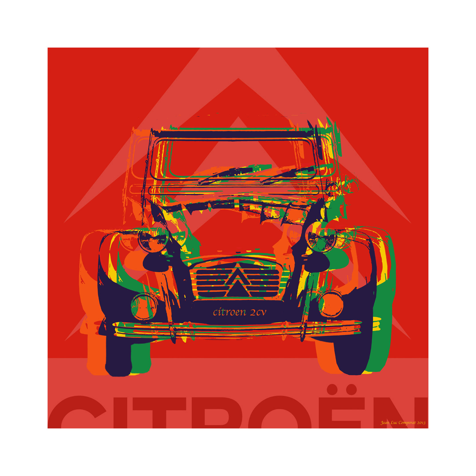 Citroen 2CV Pop Art, 24x24 Rolled - Contemporary - Prints And Posters ...